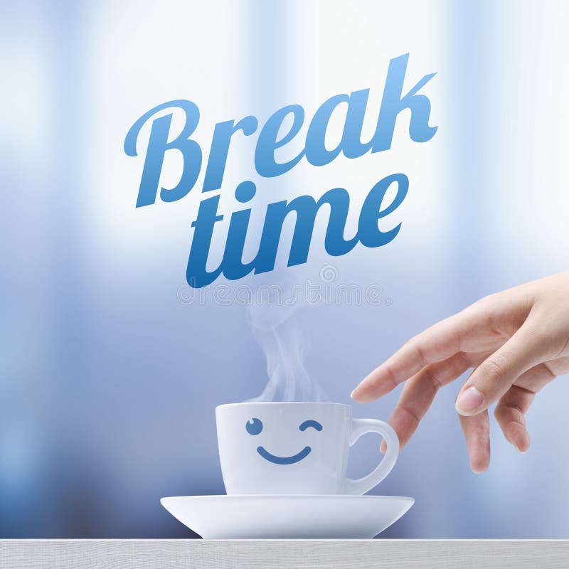 Break Time with Cute Cup Smiling Stock Image - Image of pause, home ...