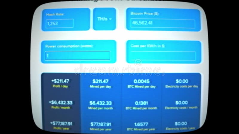 1960s Color Tv Format of Cryptocurrency Mining on a Computer Screen ...