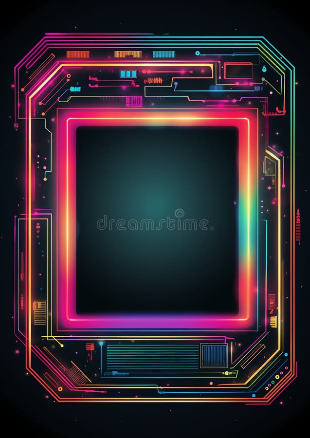 80s Computer Interface Frame 80s Retro Nostalgic Stock Illustration ...