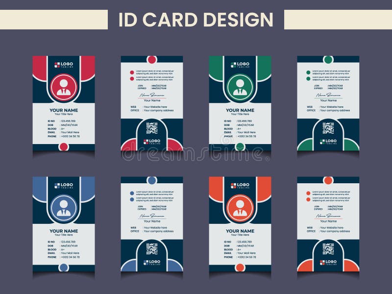 Creative Modern Unique Id Card Design Template Stock Illustrations ...