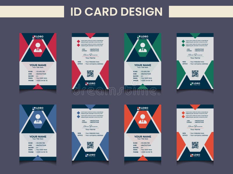 Creative Modern Unique Id Card Design Template Stock Illustrations ...