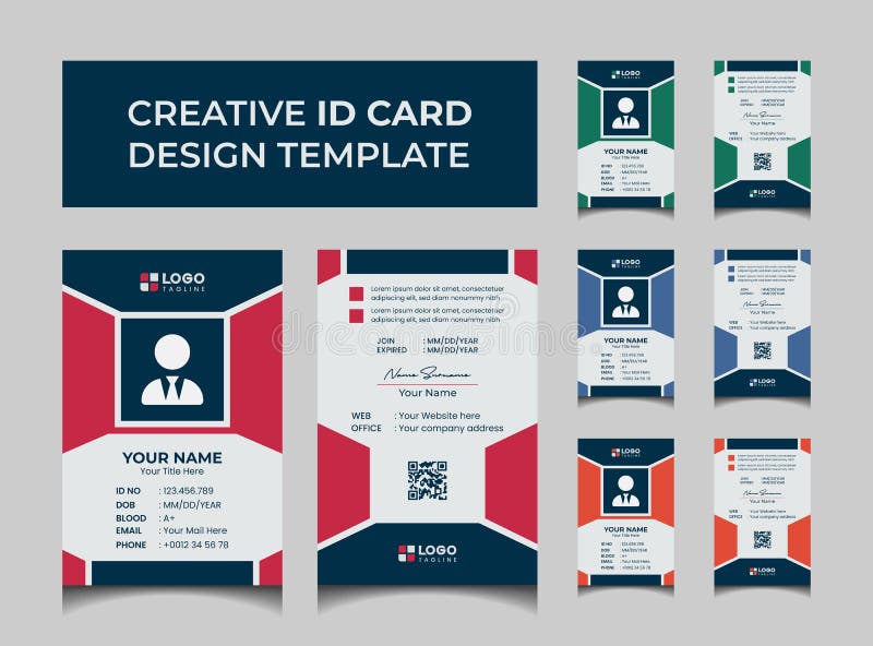Creative Modern Unique Id Card Design Template Stock Illustration ...