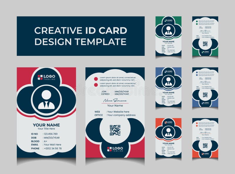 Modern Unique Id Card Design Template Stock Illustrations 190 Modern