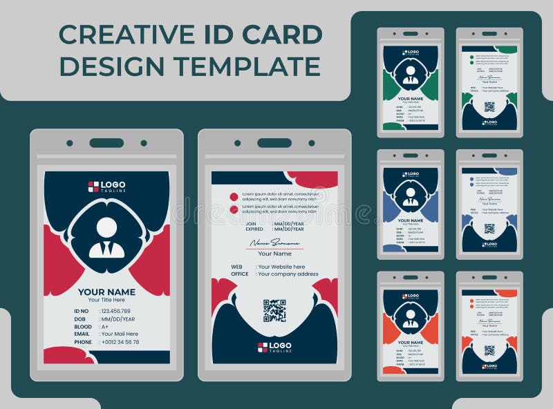 Creative Modern Unique Id Card Design Template Stock Photo - Image of ...