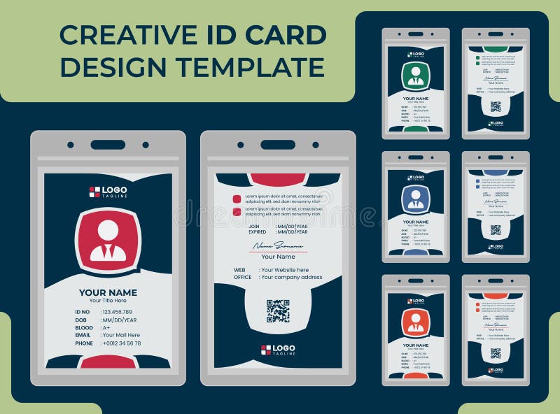 Creative Modern Unique Id Card Design Template Stock Illustrations ...