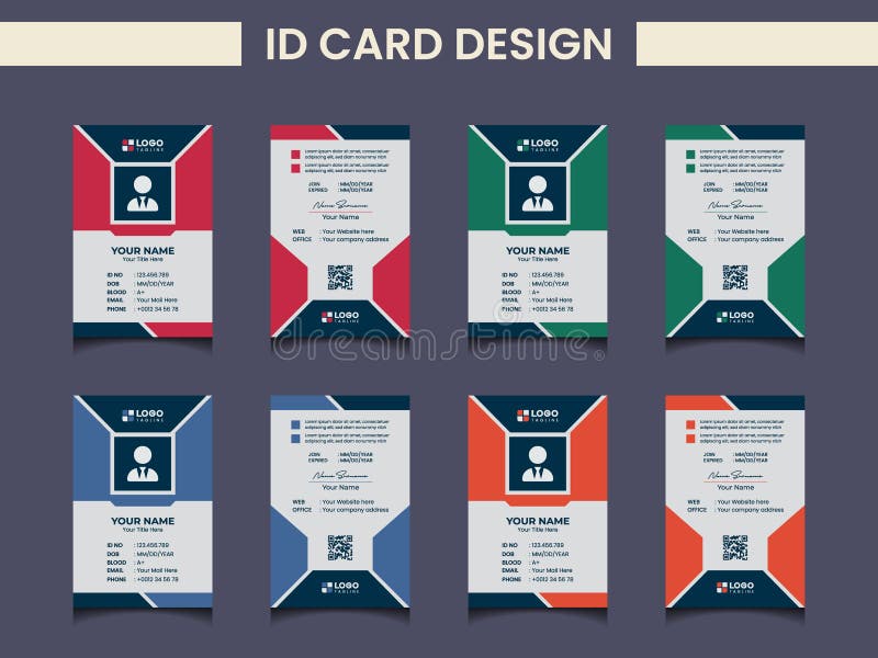 Modern Unique Id Card Design Template Stock Illustrations – 298 Modern ...