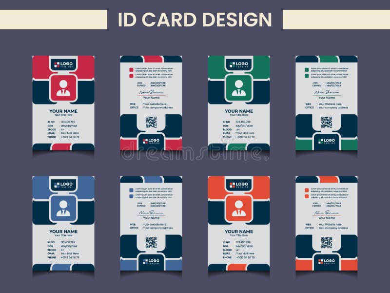 Modern Unique Id Card Design Template Stock Illustrations – 298 Modern ...