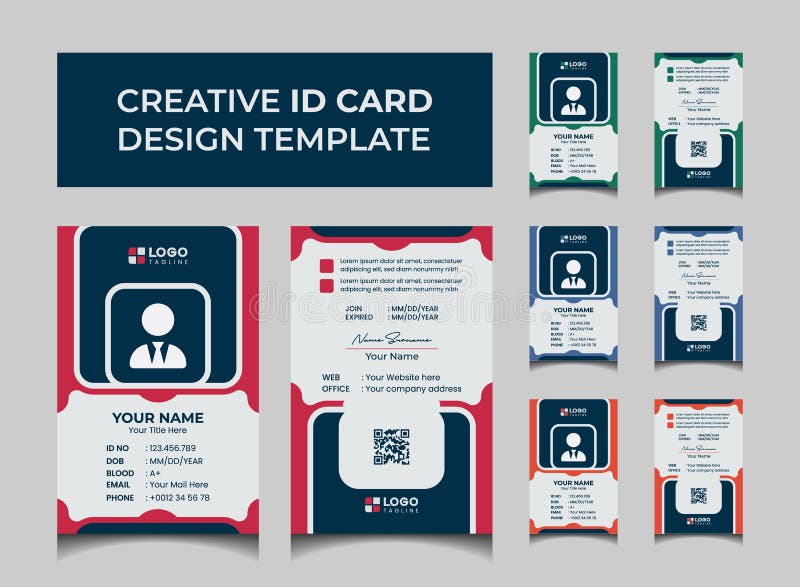 Creative Modern Unique Id Card Design Template Stock Illustration ...