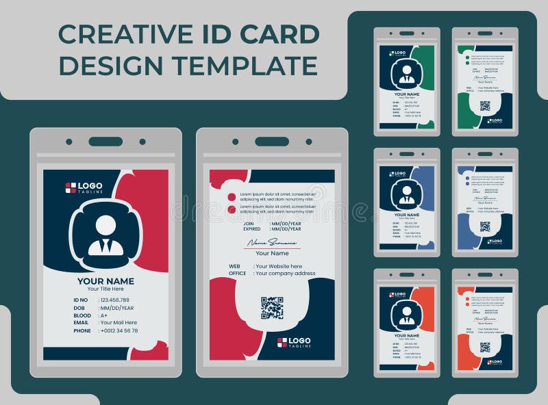 Creative Modern Unique Id Card Design Template Stock Illustration ...