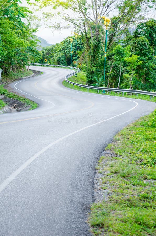 S curve way. stock image. Image of highway, route, country - 60701939
