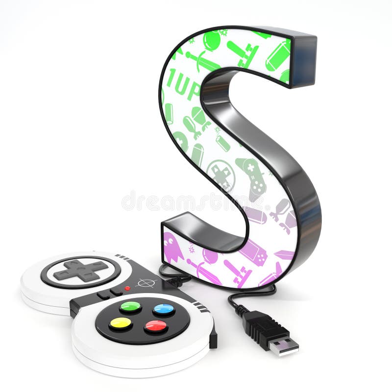 `Y` 3d Letter with Video Game Controller Stock Illustration ...
