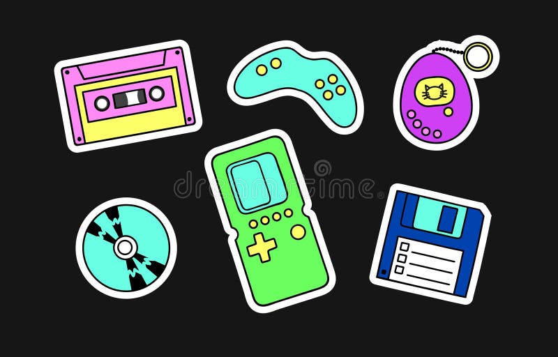 Sticker Set Video Games Stock Illustrations – 129 Sticker Set Video ...