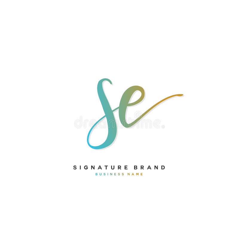 S E SE Initial Logo Signature Vector. Handwriting Concept Logo. Stock ...