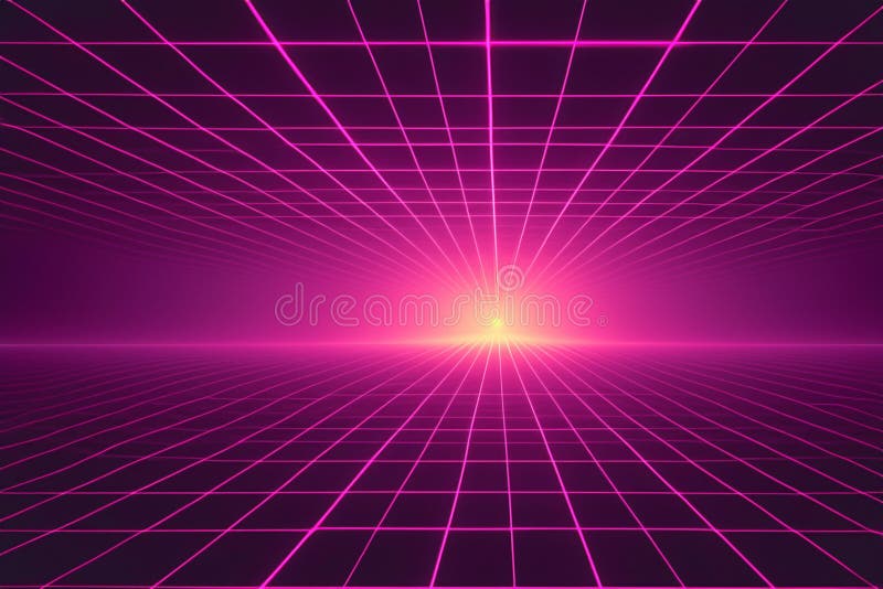 Synthwave 80s Eighties Singularity Virtual Reality Stock Illustration ...
