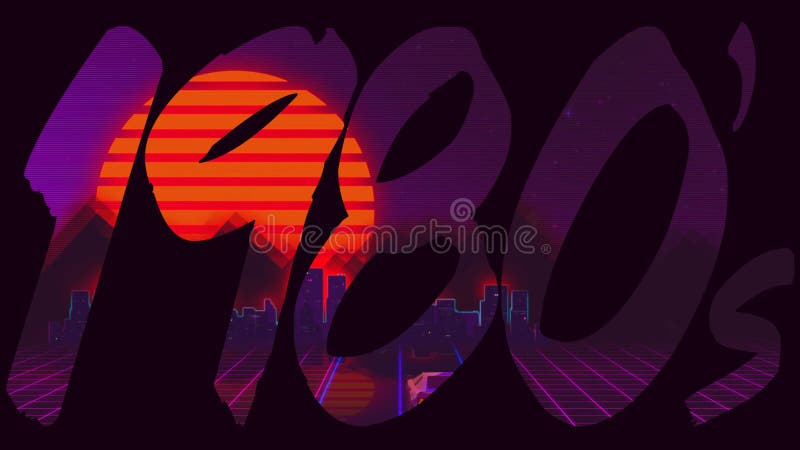1980`s Eighties Title Logo with a Retro Computer Game Filled Text Stock ...