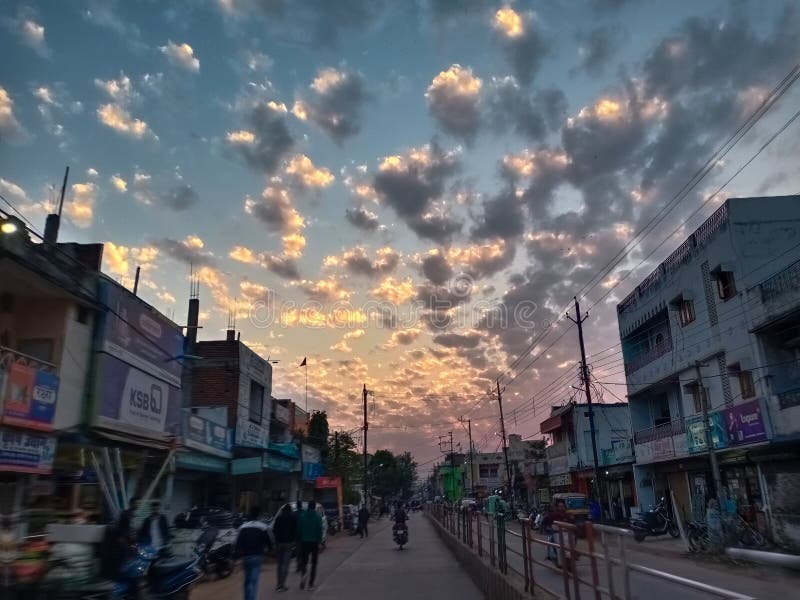 It`s a Evening an Indian Urban City with Cloud on Sky Editorial Stock ...