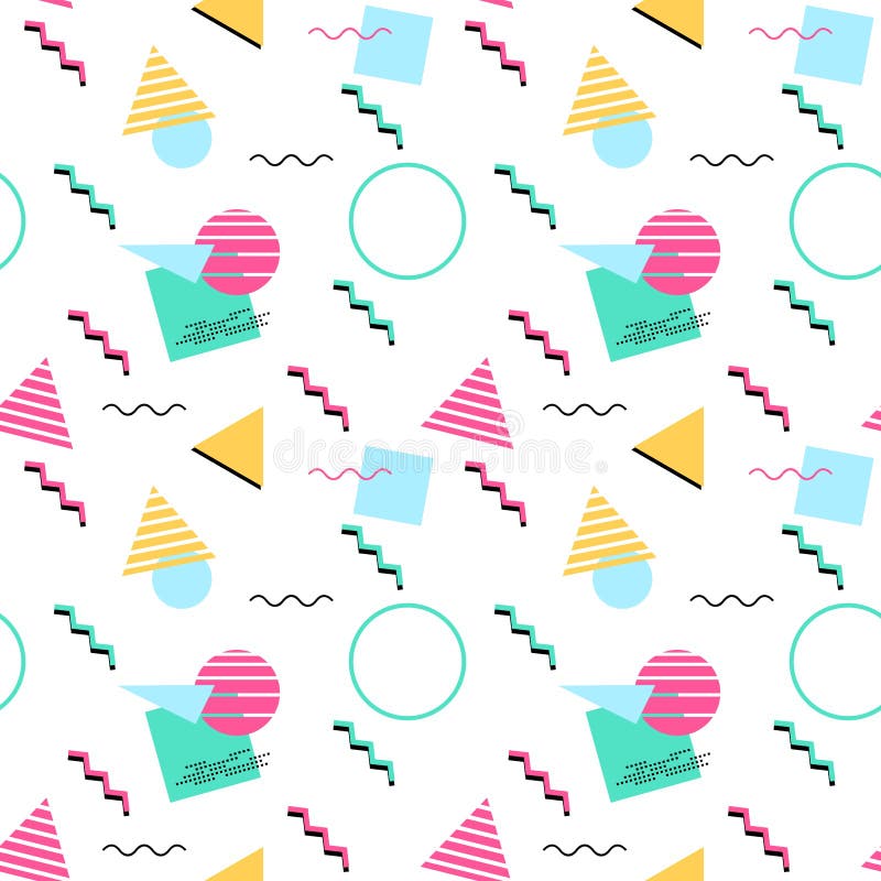 90s Fashion Seamless Texture Stock Vector - Illustration of retro ...