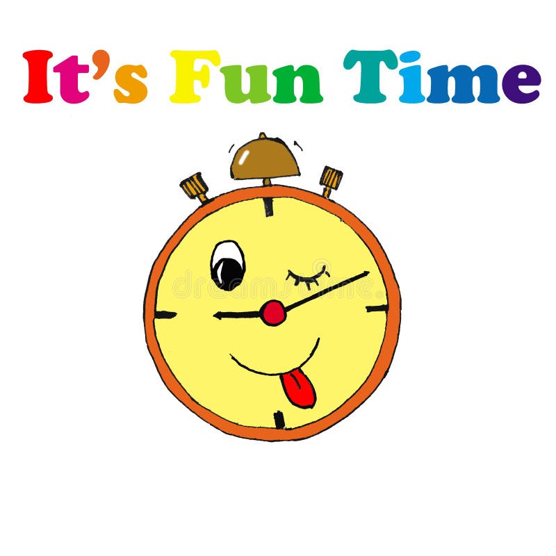 It`s Fun Time with Cute Clock Stock Illustration - Illustration of ...