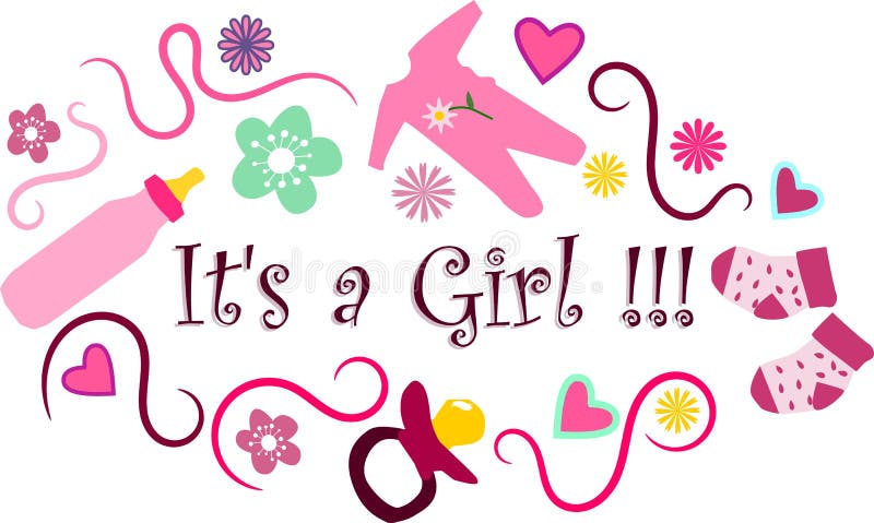 It s a girl !!! stock illustration. Illustration of gift - 14366839