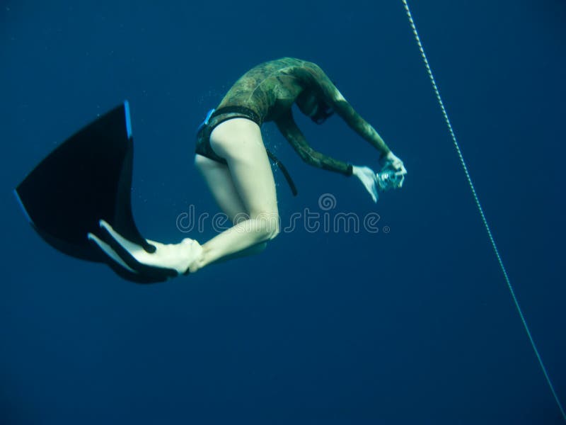 It S Hard To Take Deep Freediving Photos Stock Image - Image of ...