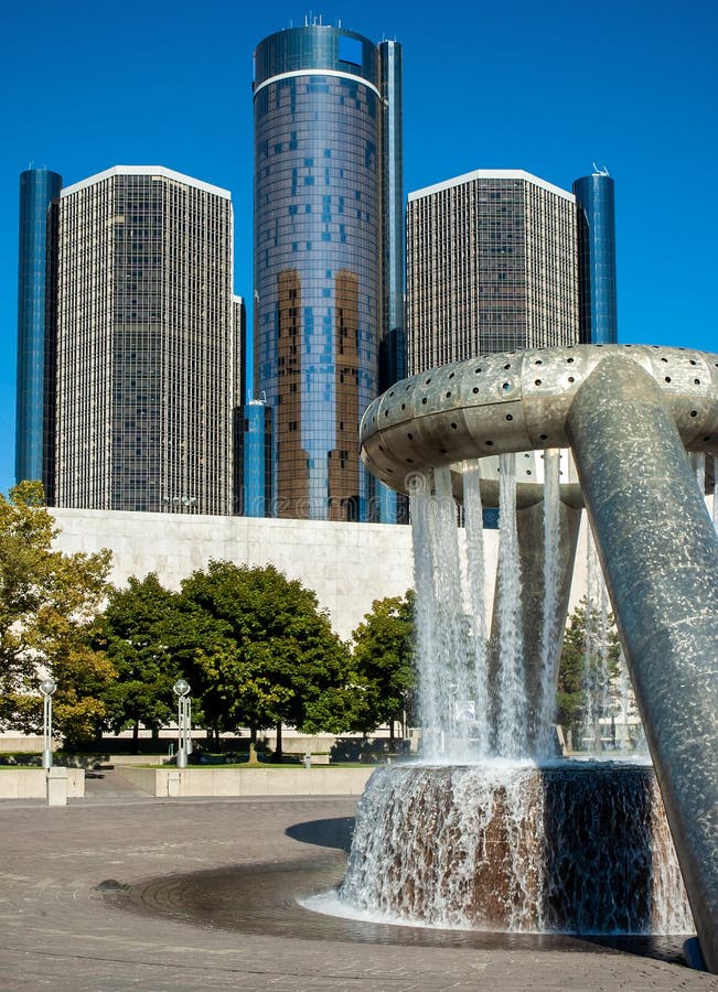 ` S Hart Plaza Fountain De Detroit Imagen de archivo - Imagen de ...