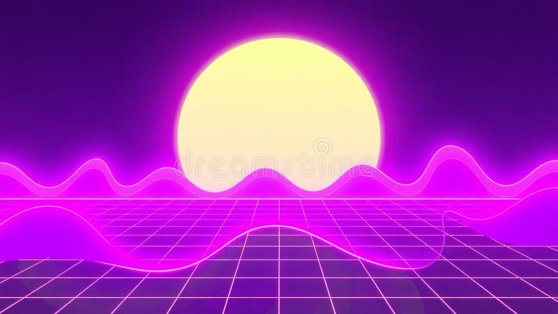 Digital Cyberpunk Grid Design Stock Illustration - Illustration of ...