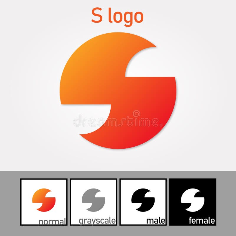 S Letter Logo. Orange Color Stock Vector - Illustration of orange ...