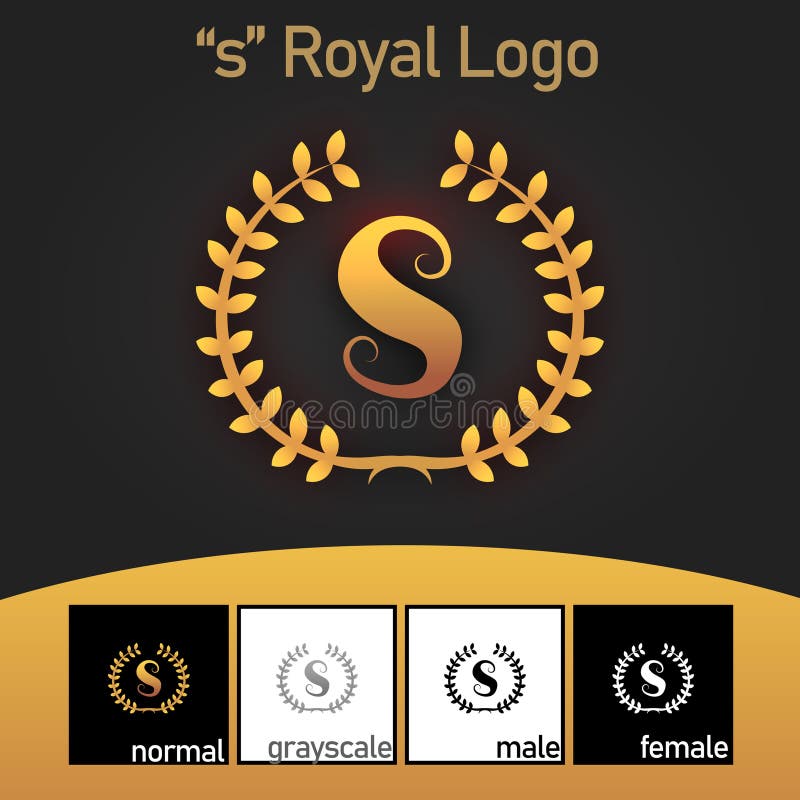 S Letter Logo Royal. Golden Color- Vector Stock Vector - Illustration ...