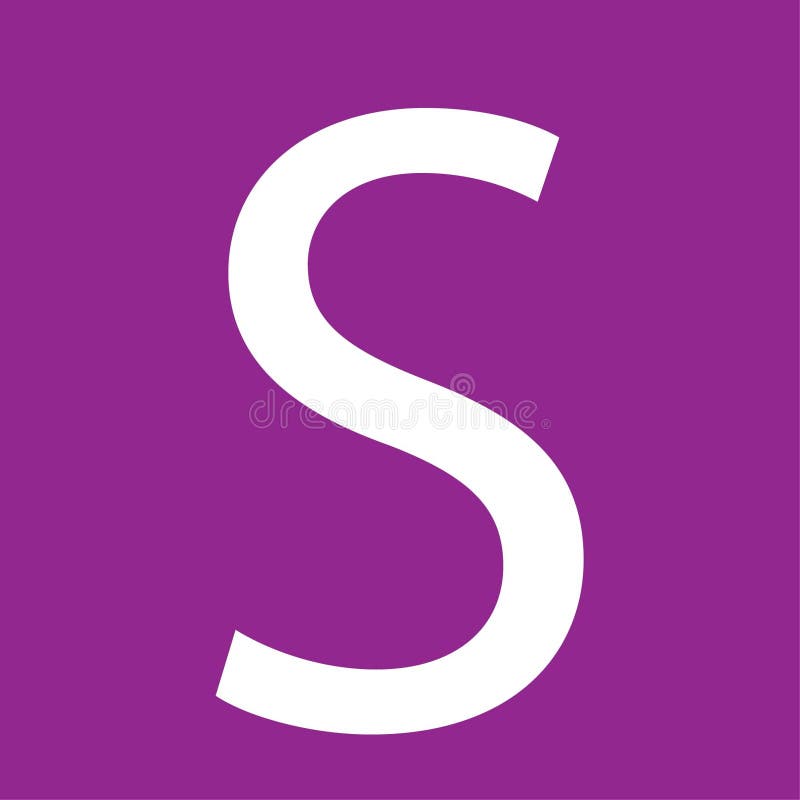 S Letter on Purple Background Stock Illustration - Illustration of font ...