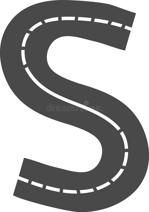S Letter Road Alphabet Kids Stock Illustration - Illustration of sign ...
