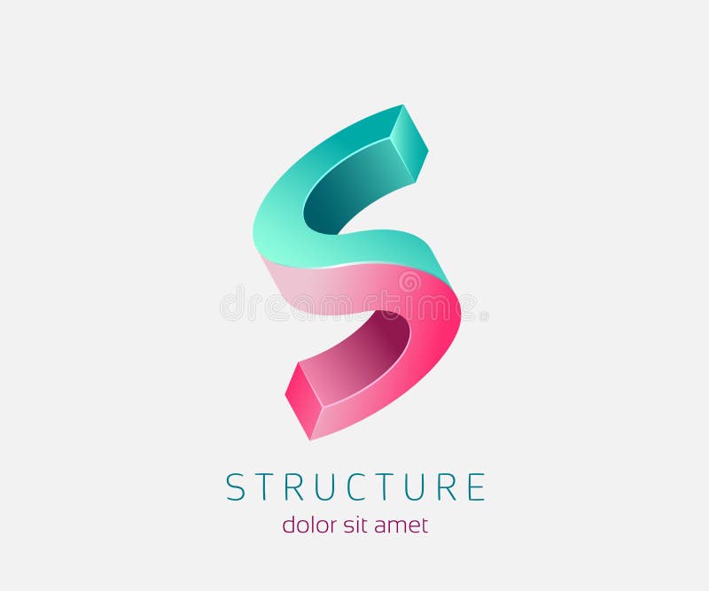 S Letter Shape Logo Design Template Stock Vector - Illustration of ...