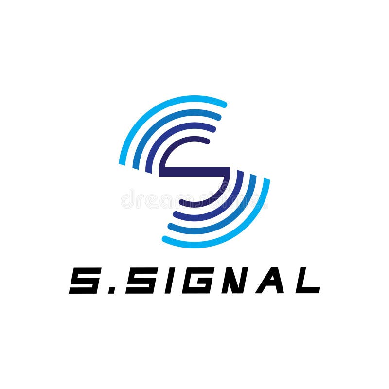 S Letter for Signal Wifi Connection Logo Design Concept on White ...