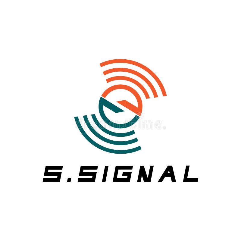 S Letter for Signal Wifi Connection Logo Design Concept on White ...