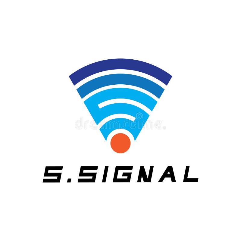 S Letter for Signal Wifi Connection Logo Design Concept on White ...