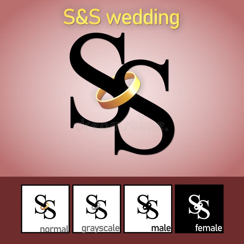 S and S Letter with Wedding Ring Logo. - Vector Stock Vector ...