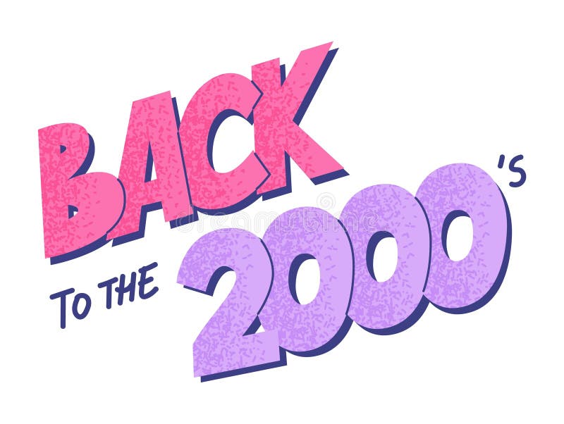 2000s Lettering. Bright Multicolour Hand Drawn Text. Vector ...