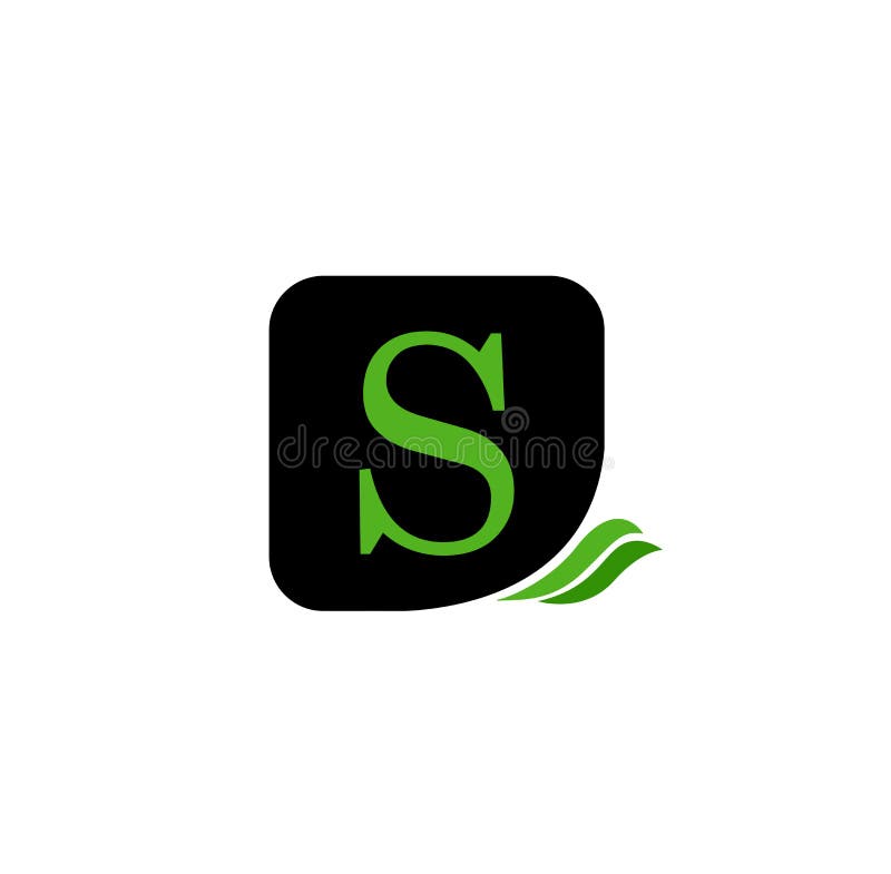 S Letters with Green Leaf. S Company Logo Green Leaf Stock Vector ...