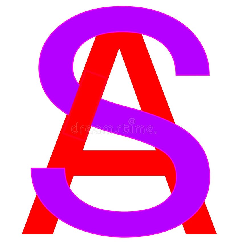 A and S Letters Logo Design Stock Illustration - Illustration of ...
