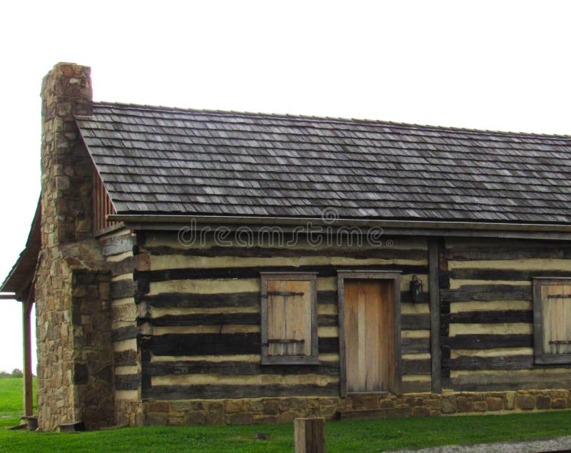 Log cabin stock photo. Image of green, farmhouse, barn - 255823416