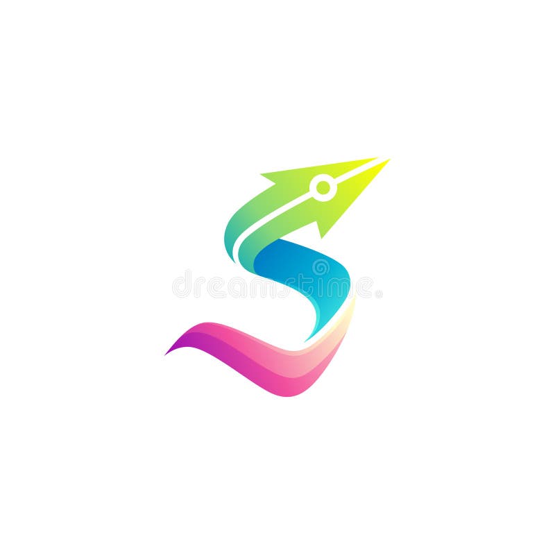 S Logo and Arrow, Letter S Logo with 3d Colorful Design Stock Vector ...