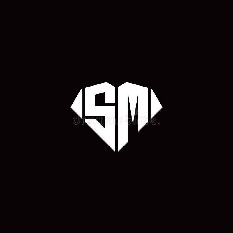 S M Initial Letter with Diamond Shape Origami Style Logo Template ...