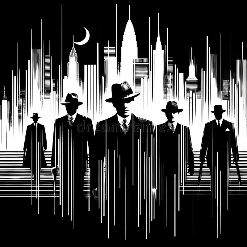 1930s mafia mobsters stock illustration. Illustration of dangerous ...