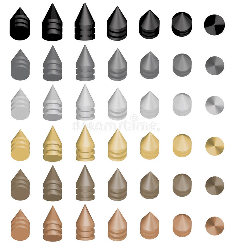 3S metal spiked studs stock vector. Illustration of bronze - 164381265