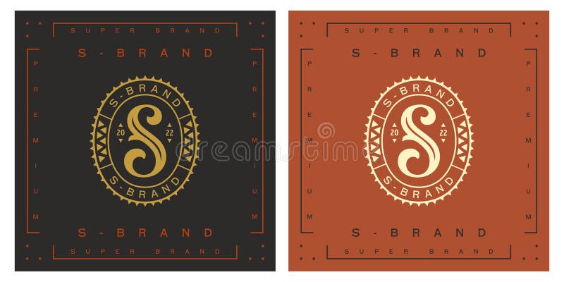 S Monogram Letter Premium Logo Template Stamp Icon Stock Vector ...