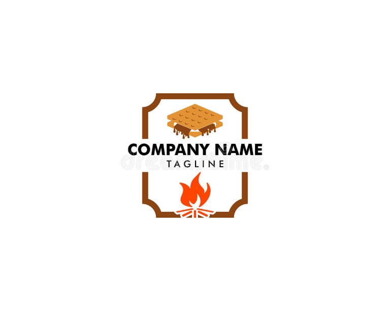 S`more Graham Cracker, Chocolate, and Marshmallow Logo Template Design ...