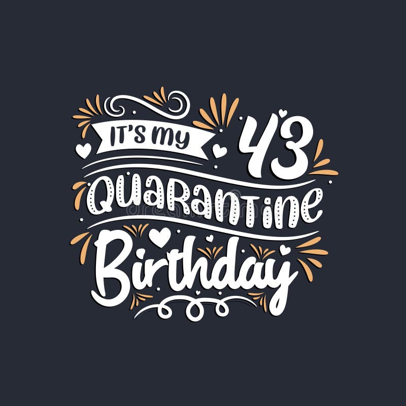 43rd Happy Birthday Lettering, 43 Years Birthday Beautiful Typography ...