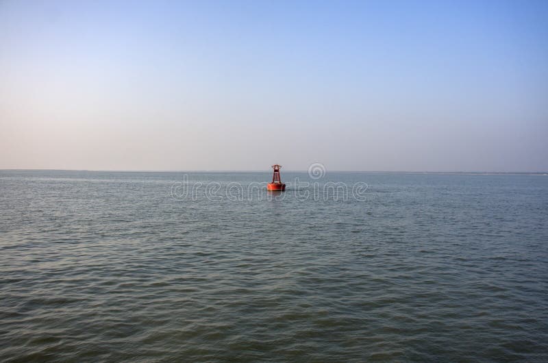 Floating Pillars Indicating the River Course Stock Photo - Image of ...
