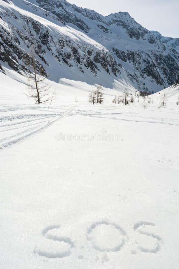 SOS in Snow stock photo. Image of sign, snow, alphanumeric - 12629104