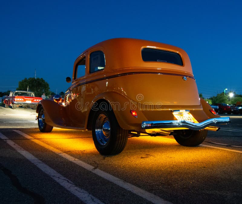1930 s orange ford hot rod editorial image. Image of details - 205679155