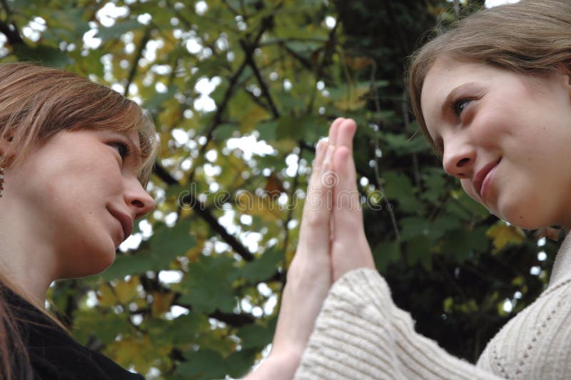 It s a pact! stock image. Image of young, hair, beauty - 320293